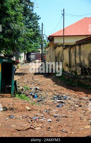 View of garbage slums poor area near Suburban Railway. Dharavi Slum at ...