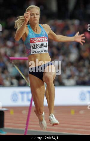 Darya Klishina (ANA) during the Final Long Jump women of the IAAF World ...