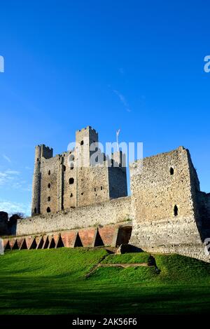 Rochester, Kent, England. Rochester Castle (12thC) Norman tower-keep of ...