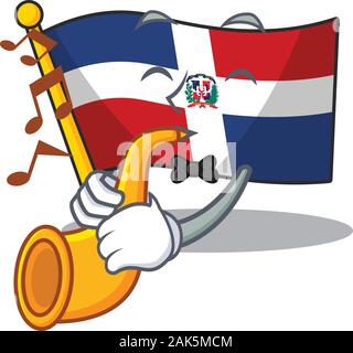 A funny cartoon character of flag dominican republic with a menu Stock ...
