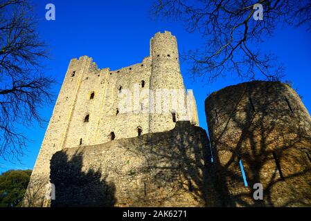 Rochester, Kent, England. Rochester Castle (12thC) Norman tower-keep of ...