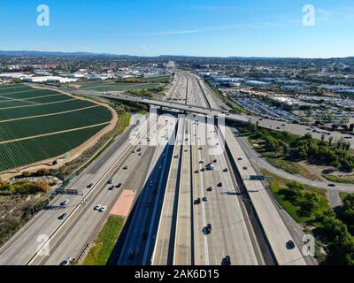AERIAL ROAD TRAFFIC CONGESTION SANTA MONICA FREEWAY LOS ANGELES ...