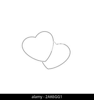 Two hearts. Simple Outline 2 hearts icon, Love symbol. Wedding symbol ...