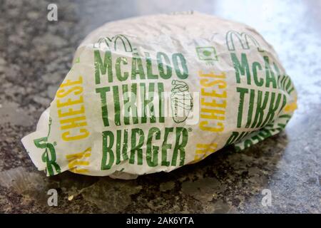 McAloo Tikki burger from McDonald's India Stock Photo - Alamy
