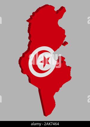 Tunisia flag map, official color with proportion, fully Editable illustration, vector, flag ...