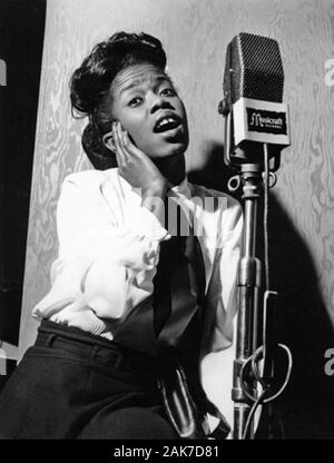 SARAH VAUGHAN (1924-1990) Promotional photo of American jazz singer in ...