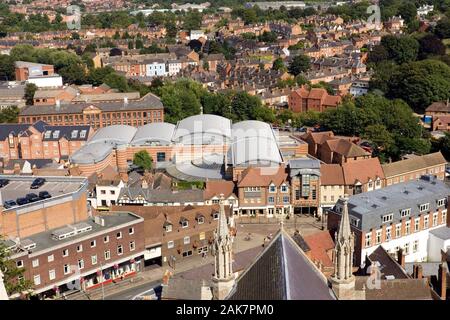 Aerial view of Worcester City Centre Stock Photo - Alamy