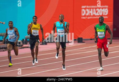 DOHA - QATAR - OCT 2: Leungo Scotch of Botswana, Demish Gaye of Jamaica ...