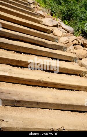 The stairs of Manitou Incline in Colorado Stock Photo - Alamy