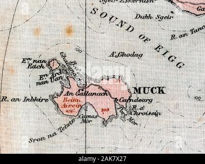 Map of Eigg Isle of Eigg Small Isles Inner Hebrides Highland Region ...