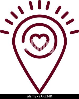 Isolated heart inside gps mark vector design Stock Vector Image & Art ...