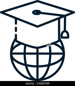 Isolated graduation cap and global sphere vector design Stock Vector ...