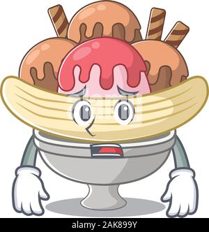 Afraid banana ice cream in shape cartoon Stock Vector Image & Art - Alamy