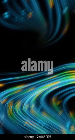 Digital sphere with glowing lines structure, 3d rendering. Computer ...