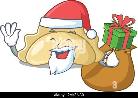 Santa pierogi Cartoon character design having box of gift Stock Vector ...