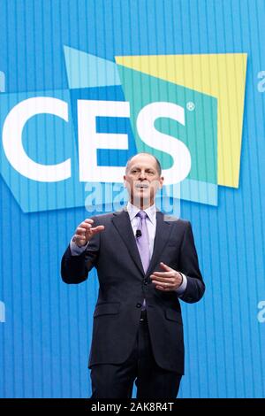 LAS VEGAS, NV - JANUARY 8: Gary Shapiro speaking at Siemens key note during CES 2024 at Venetian ...