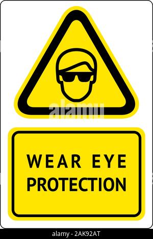 Caution Eye Protection Area Symbol Sign On White Background Stock ...