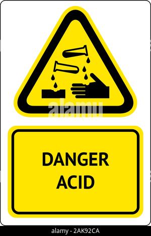 Corrosive acid safety sign Vector symbol or sign set collection in ...