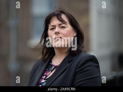 Newly elected Sinn Fein MP Orfhlaith Begley (centre) with supporters ...