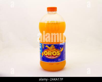 Alberton, South Africa - a bottle of Brookes Oros orange squash ...