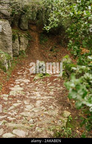 Meteora, Greece - Dec 19, 2019: Abandoned monastic cave houses known as ...