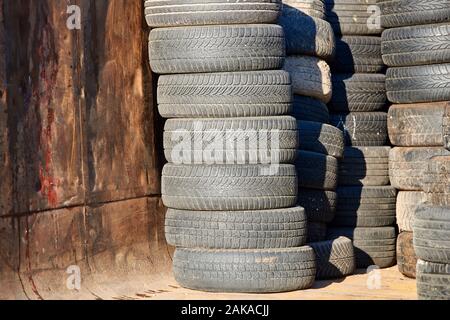 Stacks of Old Used Car Tires Stock Photo - Alamy