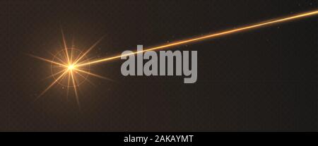 Abstract orange laser beam. Transparent isolated on black background ...
