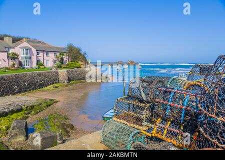 Lobster Pots, Bude Harbour, Cornwall, UK Stock Photo - Alamy
