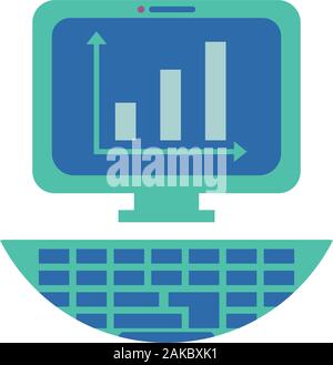Workflow inside computer design, Infographic data information business analytics and visual ...
