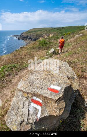 Plogoff, Brittany, France - Hiking trail to the Pointe du Raz, the ...