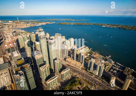 Canada, Ontario province, Toronto, Overview from CN tower Stock Photo ...