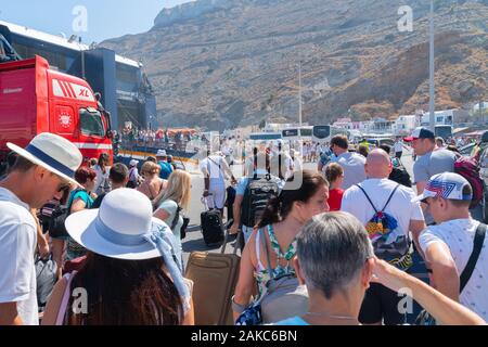 Santorini Greece - August 11 2019; Seajects Greek Island ferryboat ...