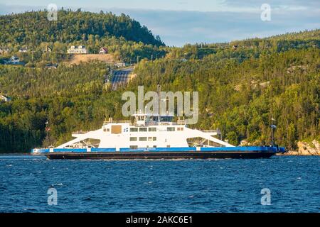 Canada, Province of Quebec. Tadoussac. The ferry allows to cross the ...
