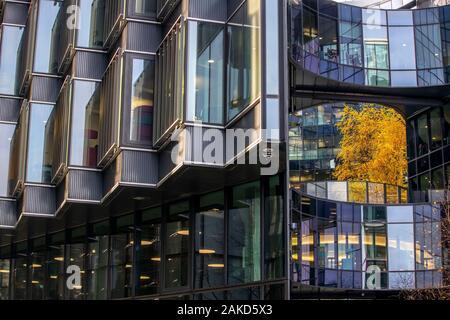 Courtyard of an office building, at More London Riverside, PWC building ...