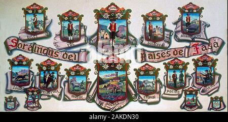 Coats of arms of the villages of the Val di Fassa Stock Photo - Alamy