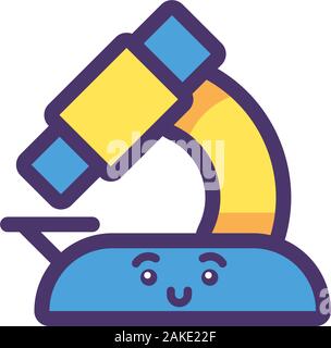 Microscope cartoon design, Kawaii school expression cute character ...