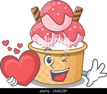 With heart ice cream sundae mascot cartoon Stock Vector Image & Art - Alamy
