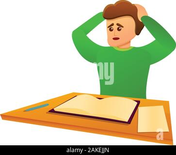 Stressed at the exam isolated cartoon vector illustrations. Stressed ...