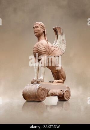 Marble statue of a greek sphynx / sphinx/-on the roof of the Stock ...