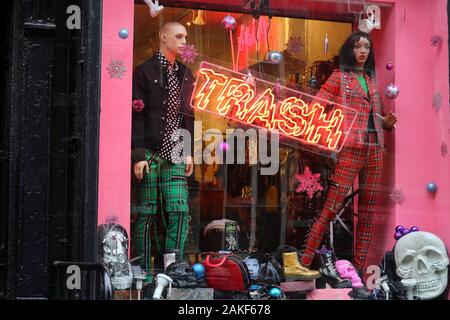 Trash and Vaudeville, 96 E 7th St, New York, NYC. a window display at ...