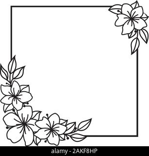 floral decorative card template with square frame Stock Vector Image ...