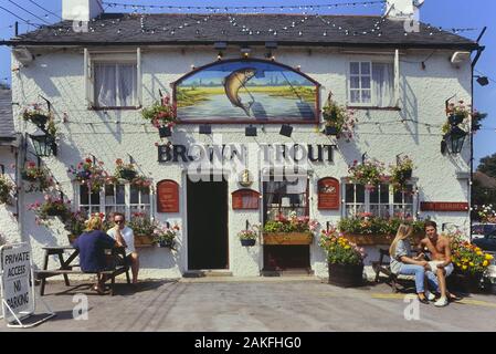 The Brown Trout pub. Lamberhurst. Kent' England. UK Stock Photo - Alamy