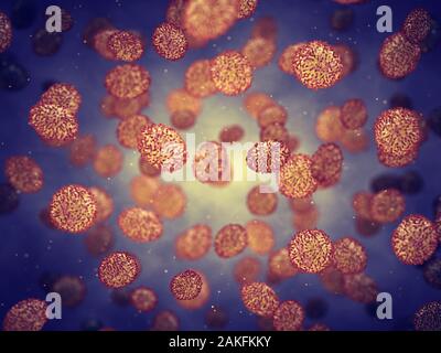 Smallpox virus. Illustration of a smallpox (variola) virus. A Stock ...