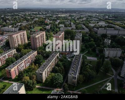 Nowa Huta, district of Krakow. Residential complex Osiedle Wandy, built ...
