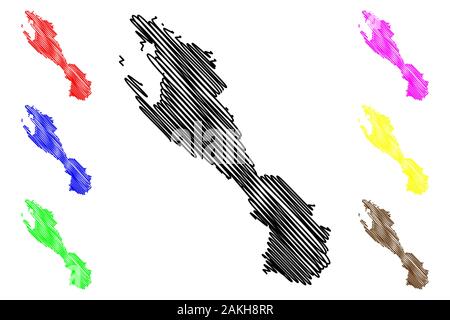 Vlore City (Republic of Albania) map vector illustration, scribble ...