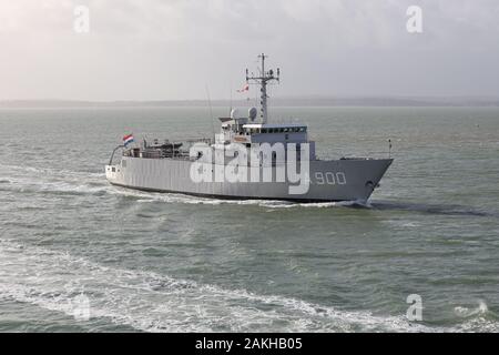 HNLMS Mercuur (A900), a submarine support ship and torpedo recovery vessel of the Netherlands ...
