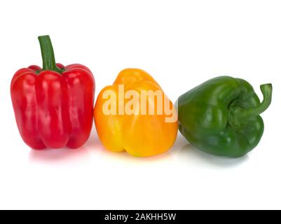 Assorted bell peppers isolated on a white Stock Photo - Alamy