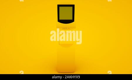 Outdoor Yellow ATM, Automated Teller Machine, Payment Terminal isolated ...