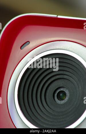 Digital camera without lens. Close-up of electronic circuit, rear glass ...