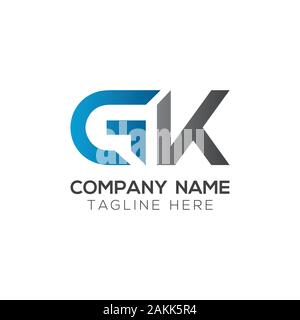Initial GK Letter Linked Logo. GK letter Type Logo Design vector ...